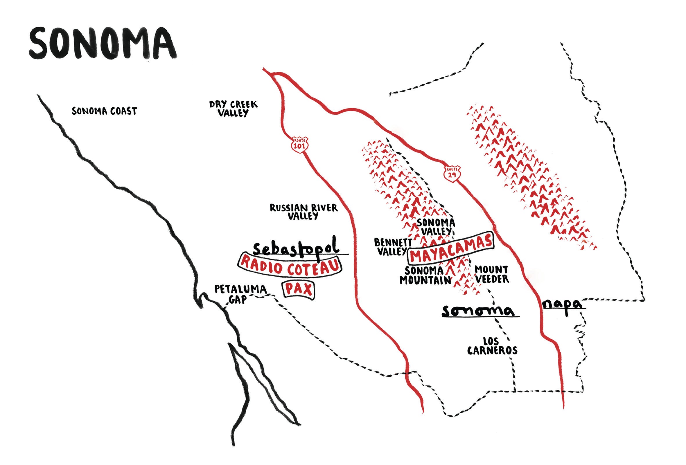 Napa And Sonoma Valley Map Sonoma's American Viticultural Areas